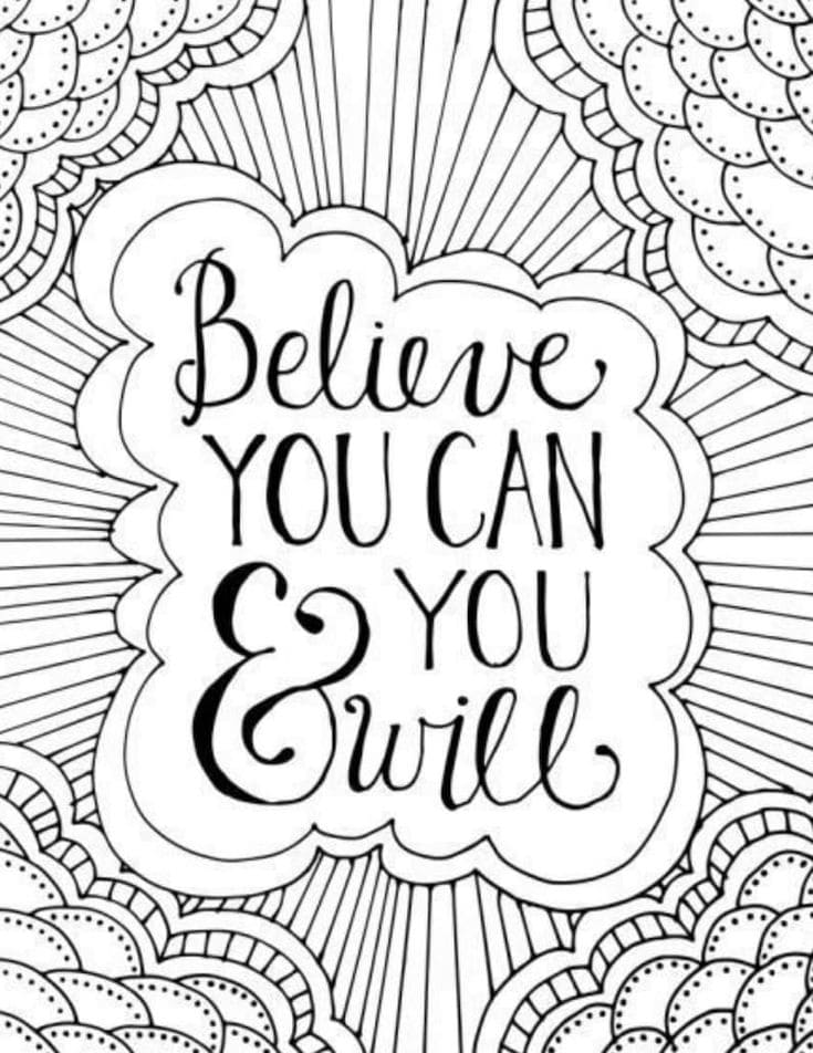 Positive Affirmations Coloring Pages