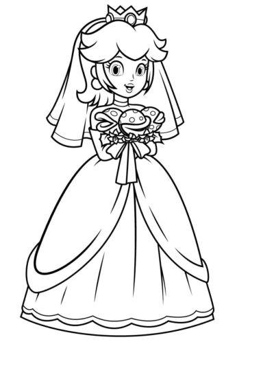 Coloriage Princesse Peach à imprimer