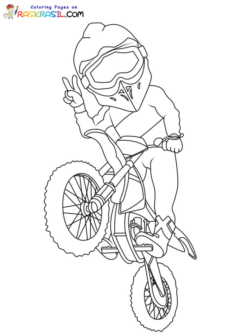 Coloriage Motocross à imprimer