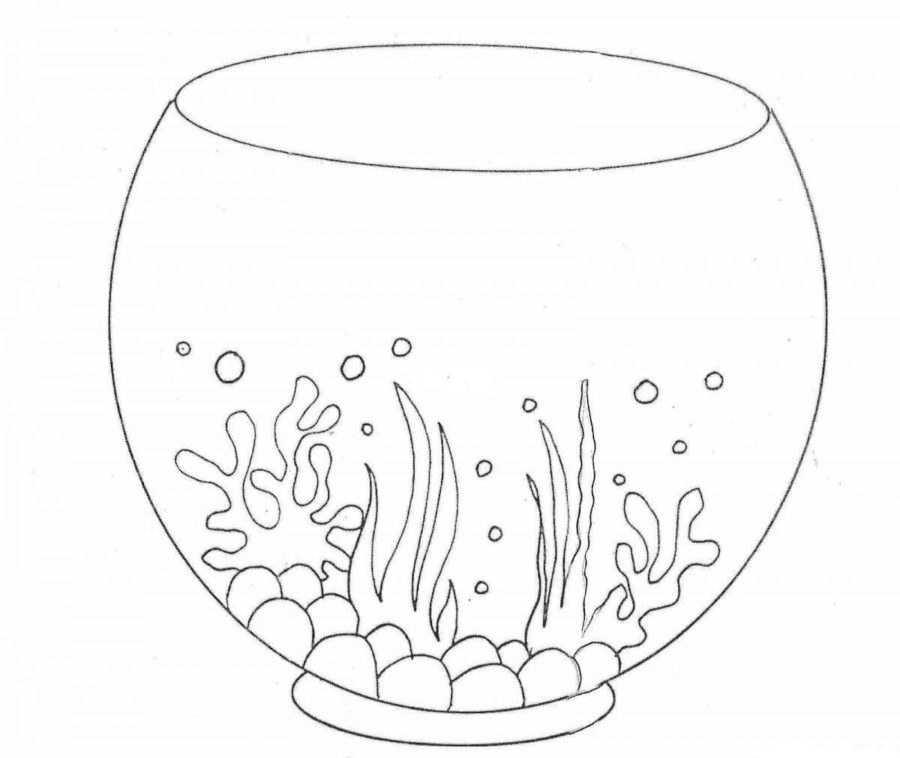 Fish Bowl Coloring Pages