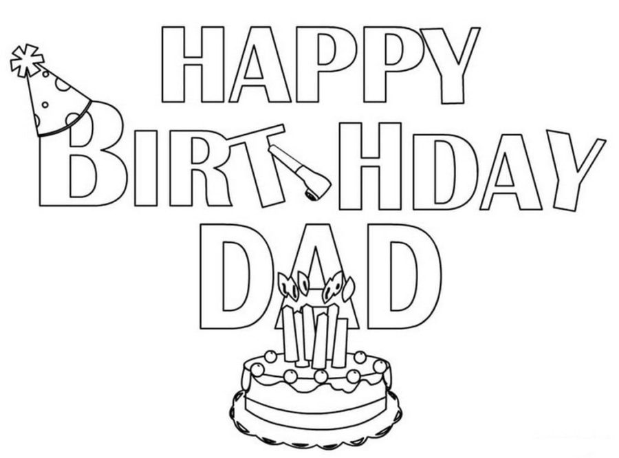 Happy Birthday Dad Coloring Pages