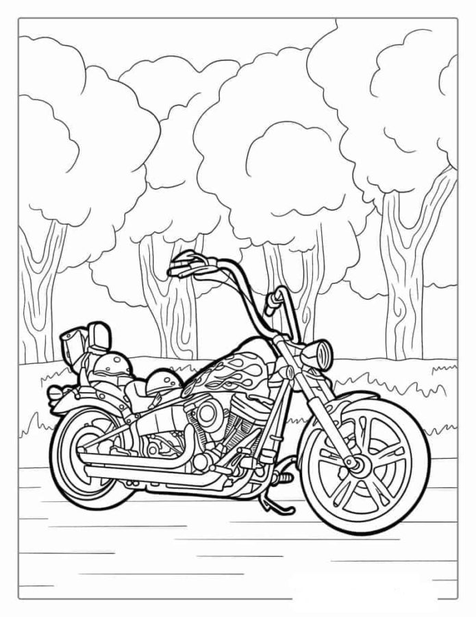 Coloriage Harley Davidson à imprimer