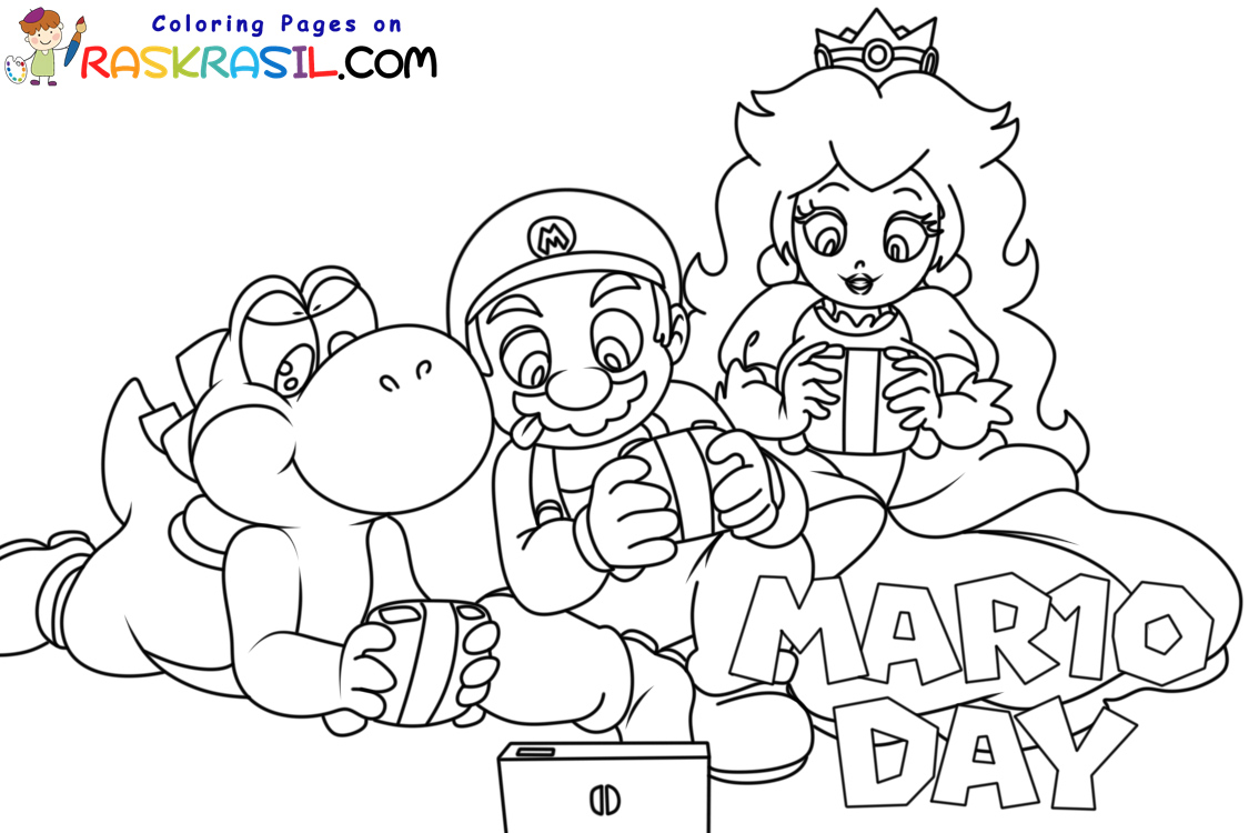 Mario Day Coloring Pages