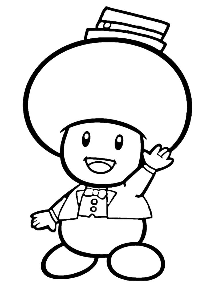 Toad Mario Coloring Pages