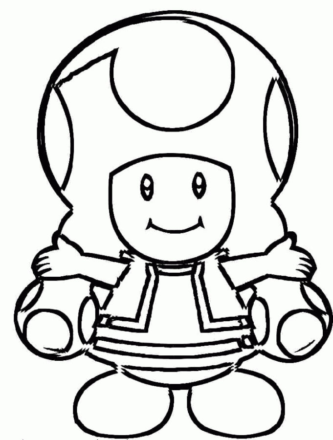 Toad Mario Coloring Pages