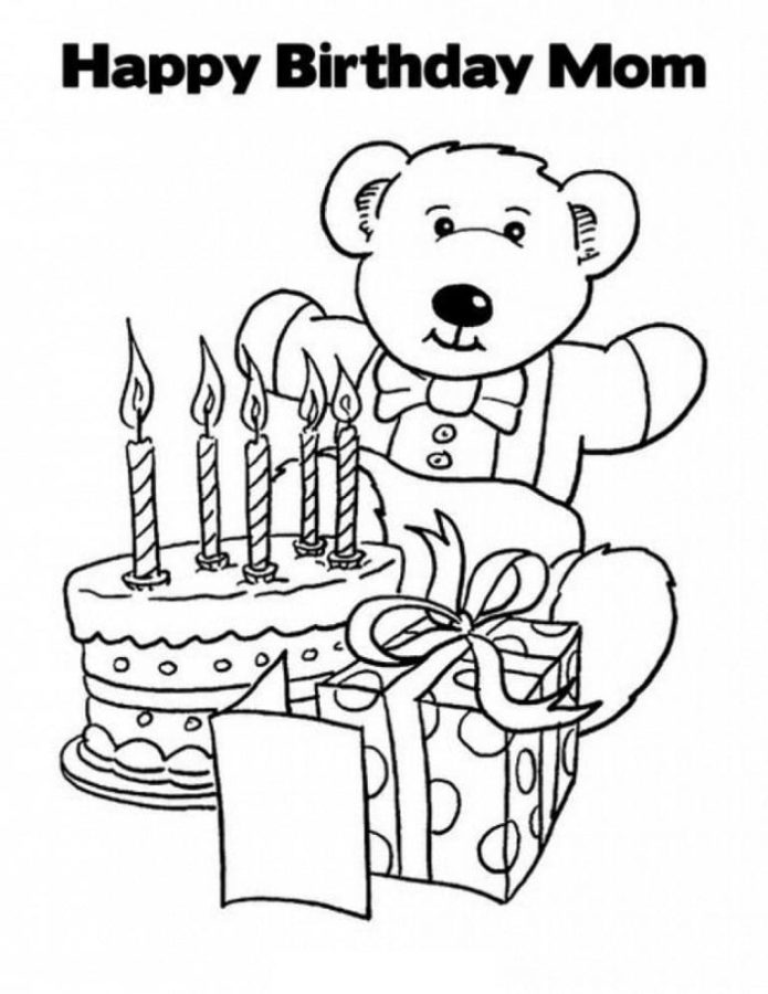 Happy Birthday Mom Coloring Pages