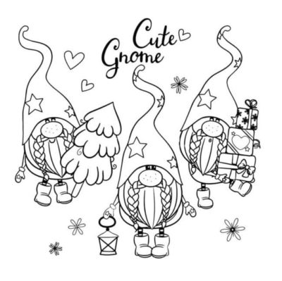 Christmas Gnome Coloring Pages