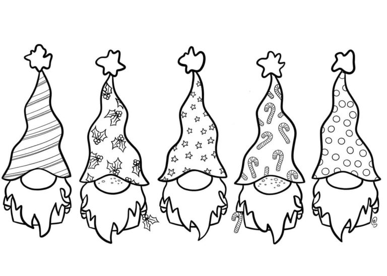 Christmas Gnome Coloring Pages