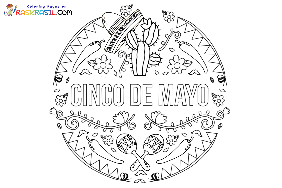 Dibujos de Cinco de Mayo para Colorear