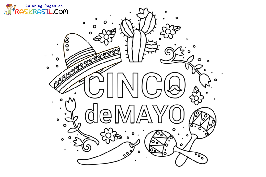 Dibujos de Cinco de Mayo para Colorear