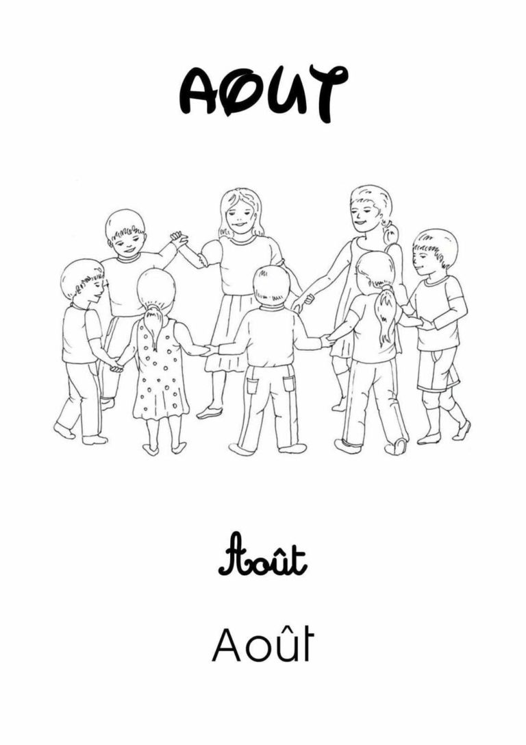 Coloriage Août à imprimer