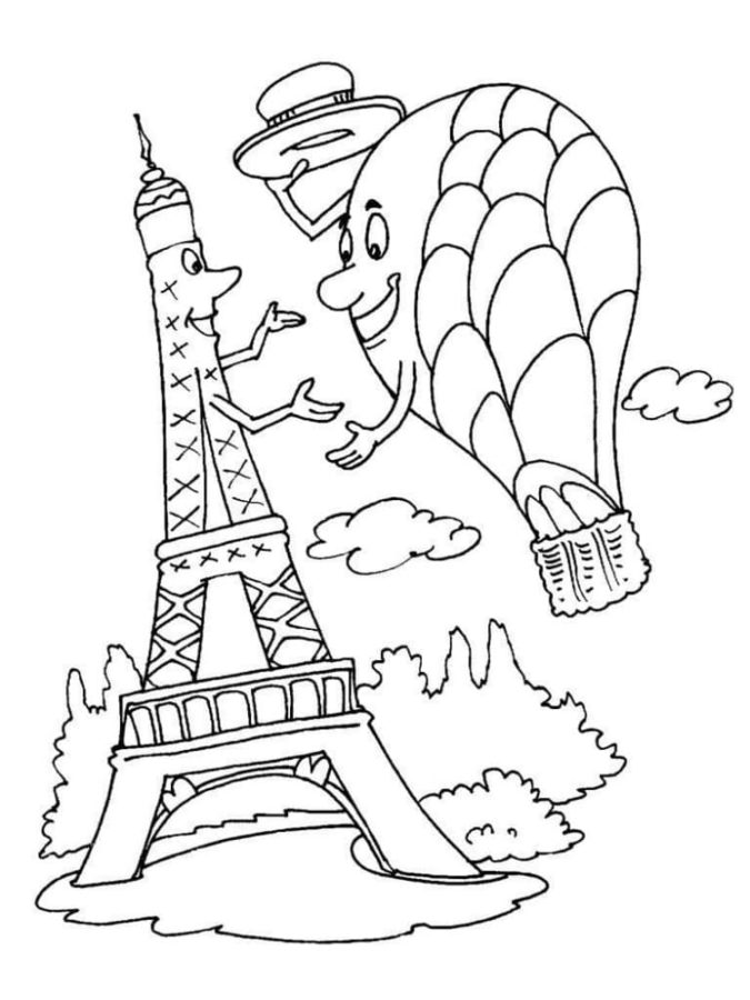 Dibujos de Francia para Colorear