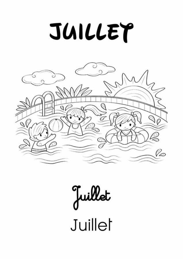 Coloriage Juillet à imprimer