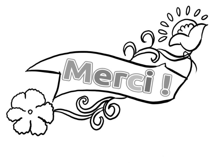Coloriage Merci à Imprimer