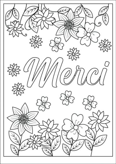 Coloriage Merci à Imprimer