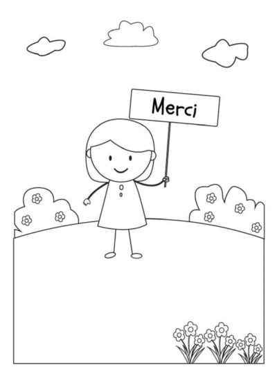 Coloriage Merci à Imprimer