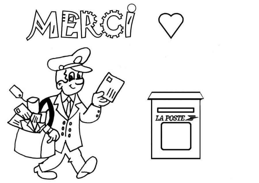 Coloriage Merci à Imprimer