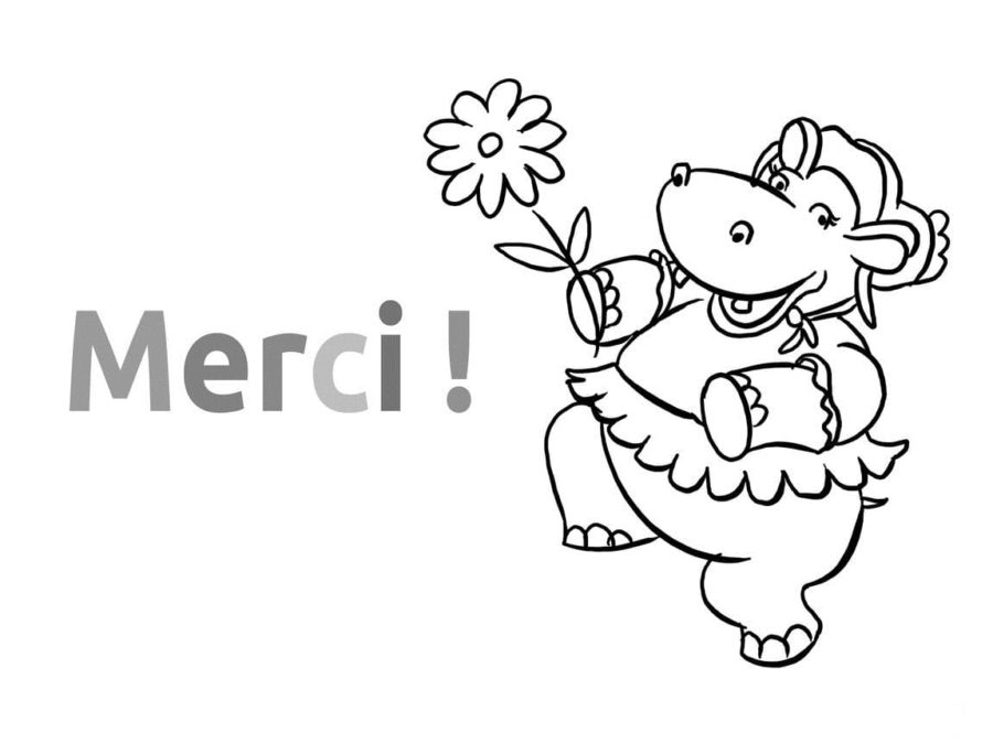 Coloriage Merci à Imprimer