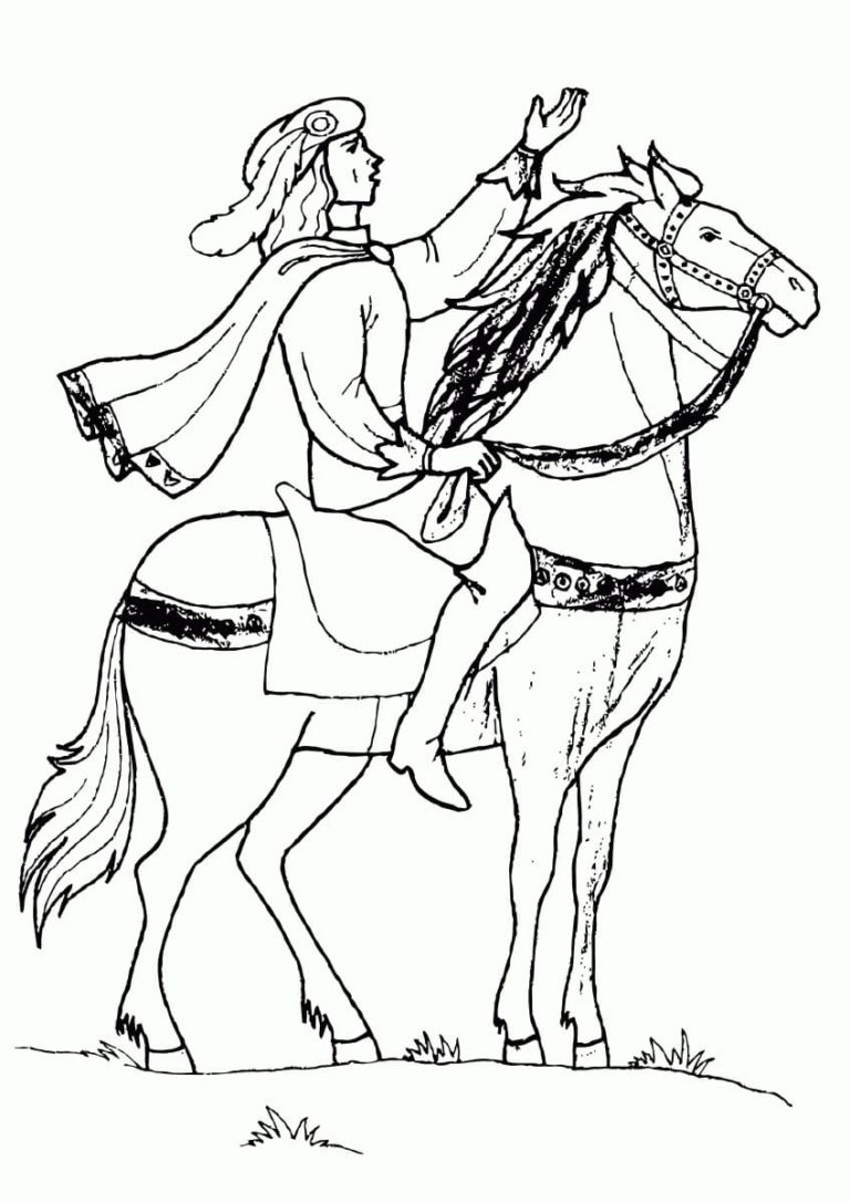 Coloriage Cheval et Cavalier à Imprimer