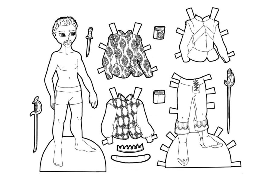 Coloriage Poupées de Papier à imprimer