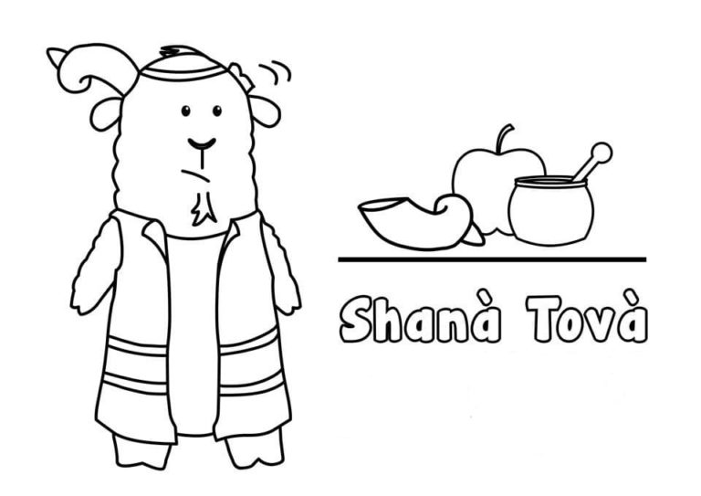 Coloring Rosh Hashanah Yom Kippur Worksheets Myplate Sketch Coloring Page
