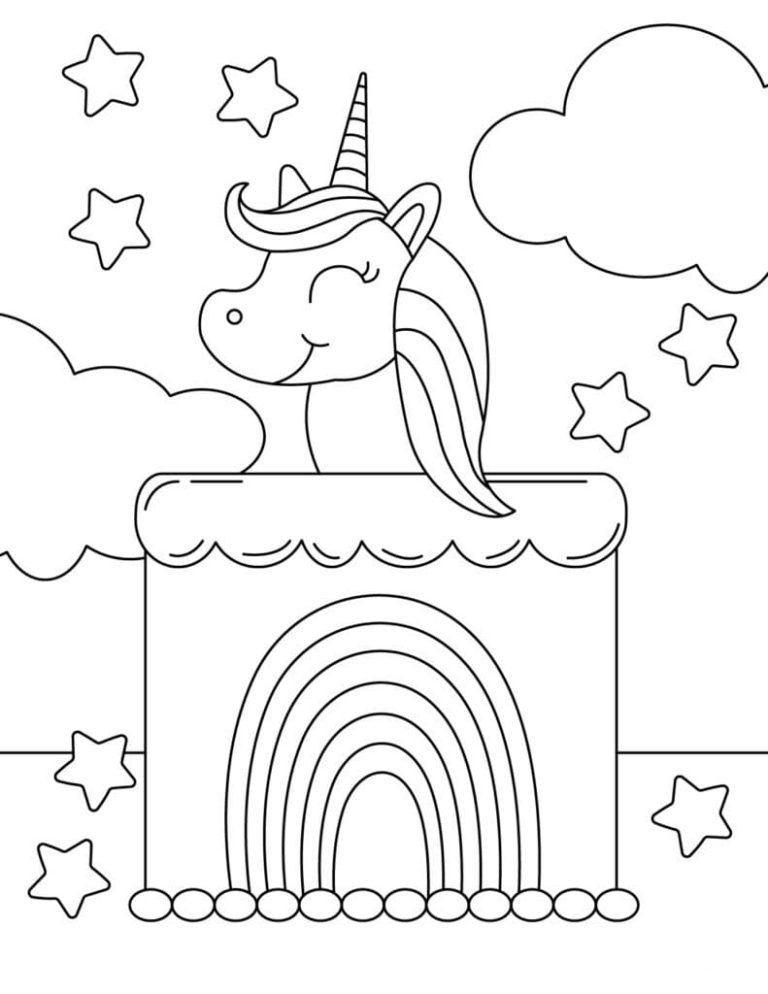 Unicorn Cake Coloring Pages