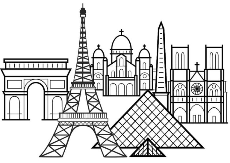 Desenhos de Paris para Colorir