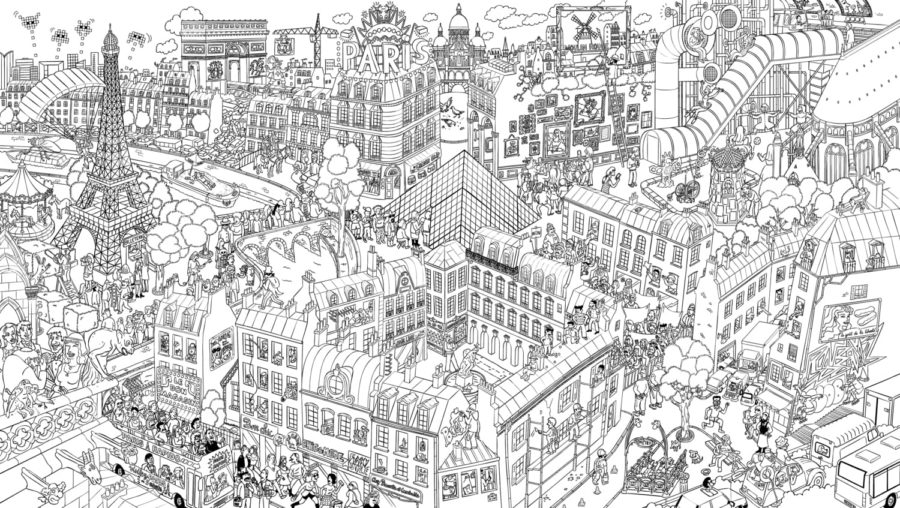 Desenhos de Paris para Colorir