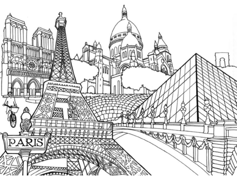 Desenhos de Paris para Colorir