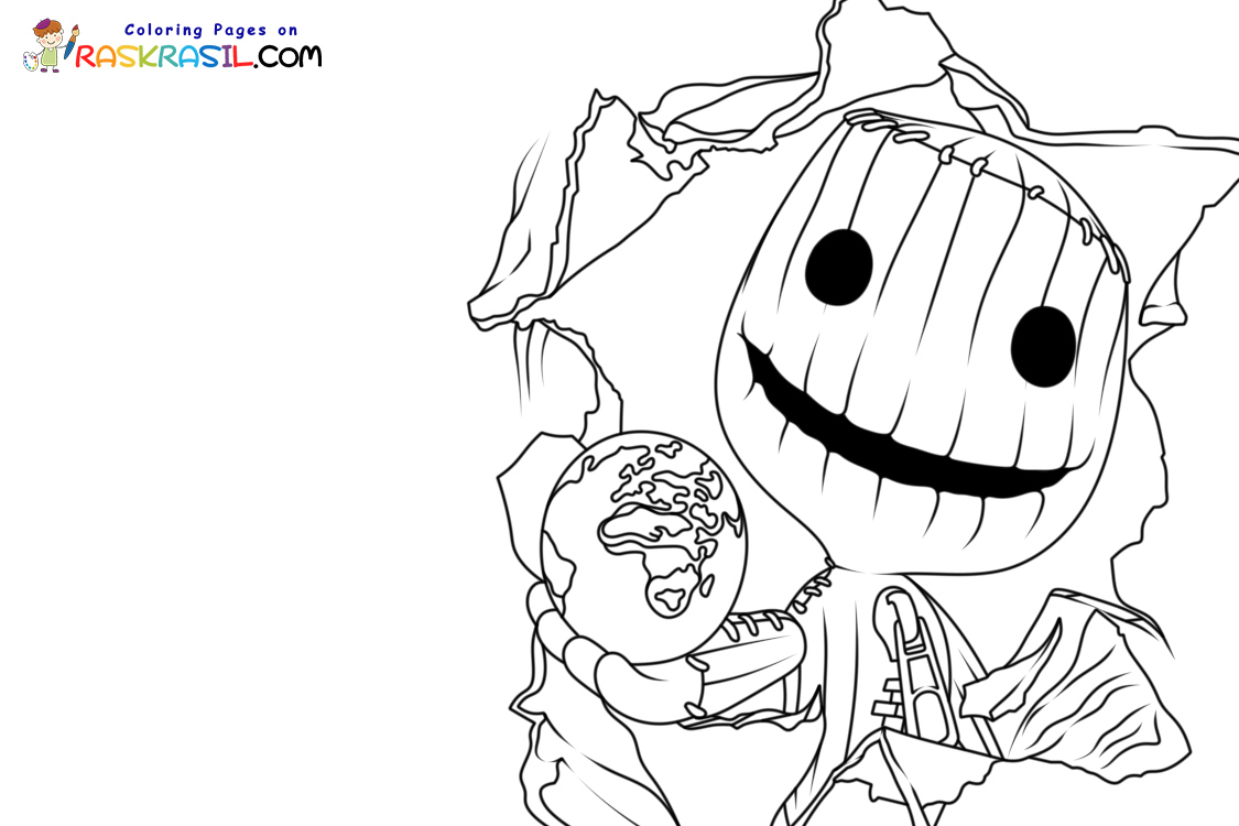 Sackboy Planet Little Big Template Coloring Pages Sketch Coloring Page