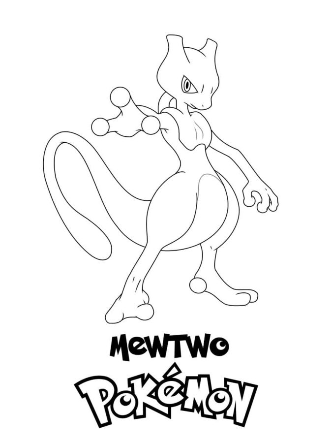 Coloriage Mewtwo à imprimer