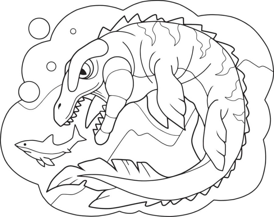 Dibujos de Mosasaurus para Colorear