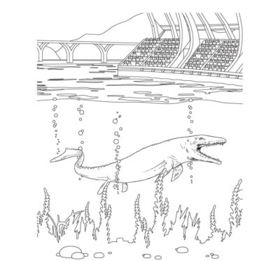 Dibujos de Mosasaurus para Colorear