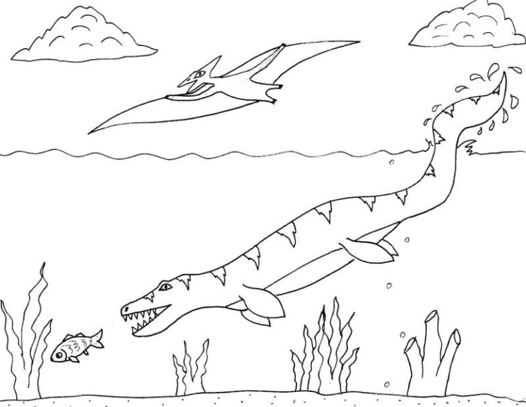 Dibujos de Mosasaurus para Colorear