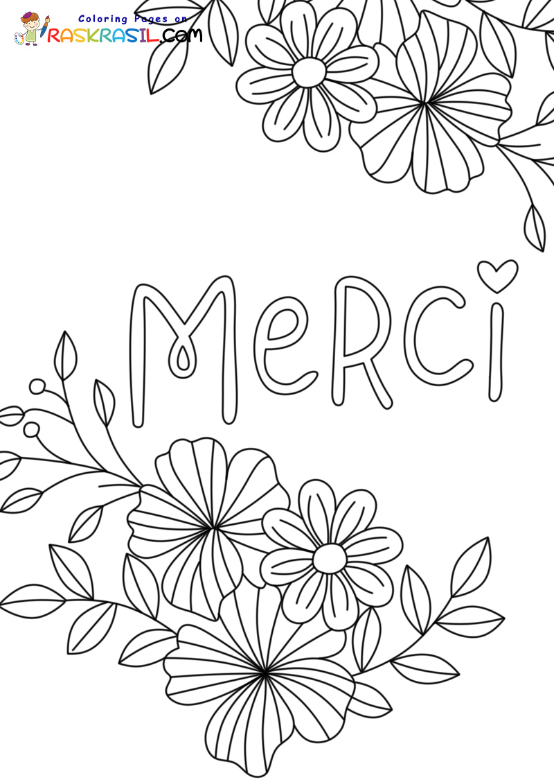 Coloriage Merci à Imprimer