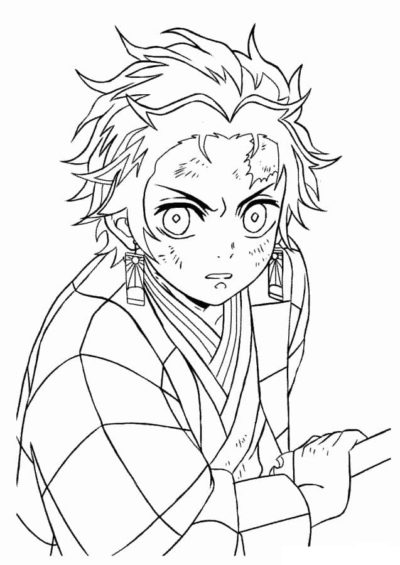 Coloriage Tanjiro à Imprimer