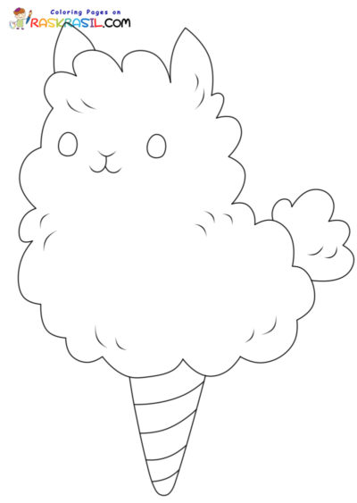 Cotton Candy Coloring Pages