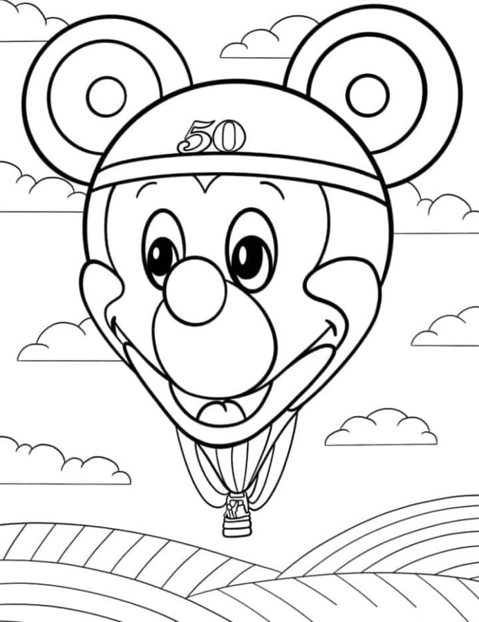 Kleurplaat Luchtballon