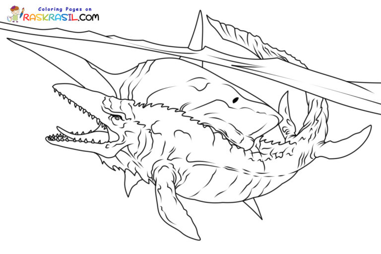 Dibujos de Mosasaurus para Colorear