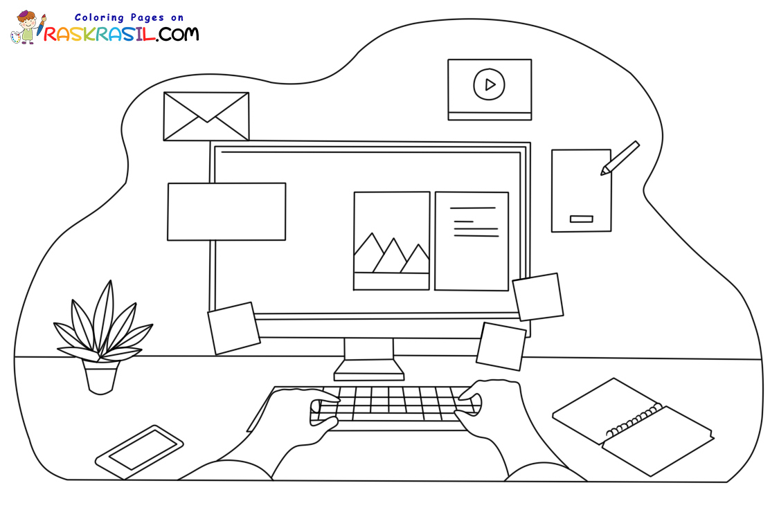 Ausmalbilder Computer | Kostenlos Malvorlagen zum Ausdrucken