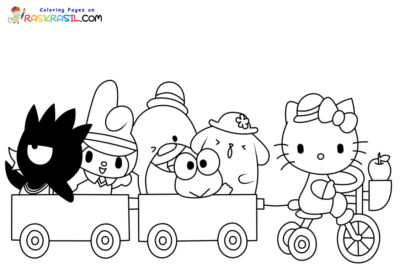 Kleurplaten Hello Kitty en Vrienden | Afbeeldingen om in te kleuren