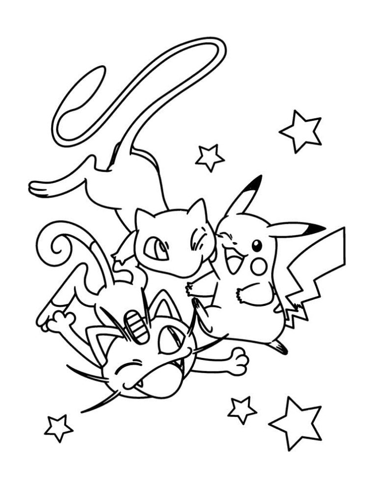 Ausmalbilder Pokemon Mew | Malvorlagen zum Ausdrucken