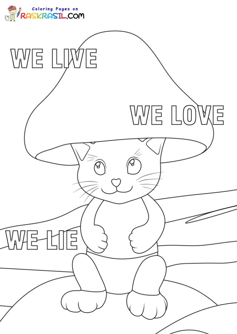 Dibujos de Shailushai Gato Pitufo Azul para Colorear