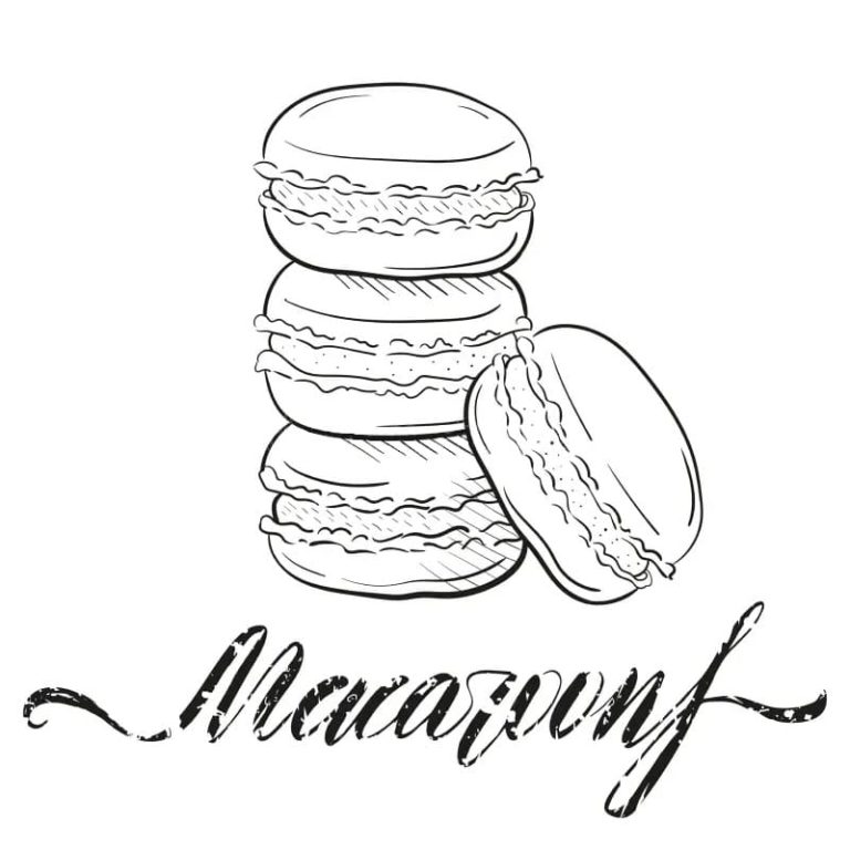 Macaron Coloring Page