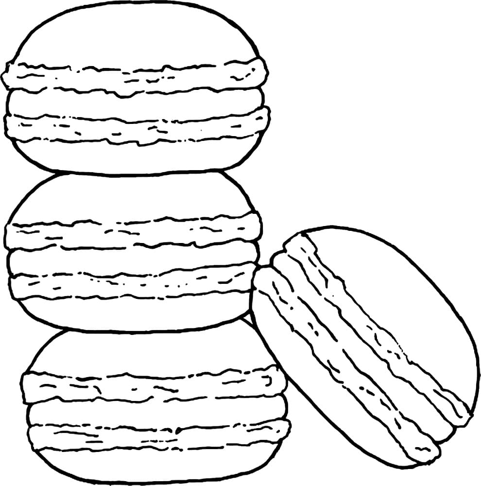 Macaron Coloring Page