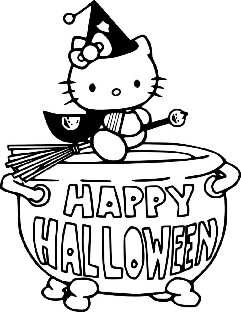 Disegni di Hello Kitty Halloween da Colorare