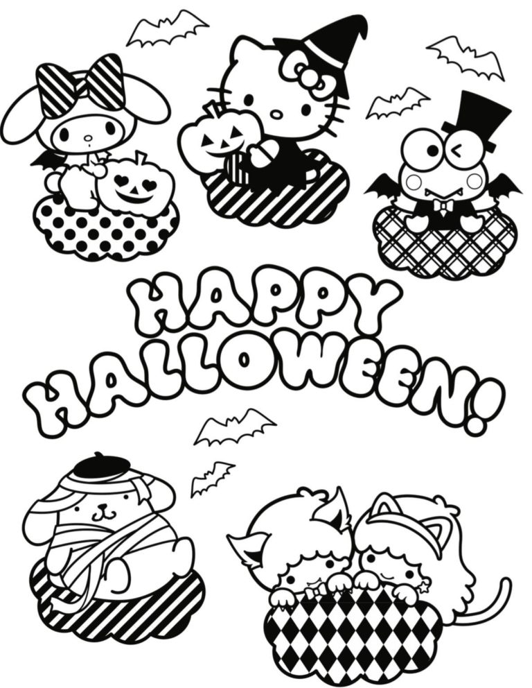 Ausmalbilder Hello Kitty Halloween | Malvorlagen zum Ausdrucken