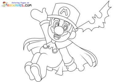 Mario Halloween Coloring Pages