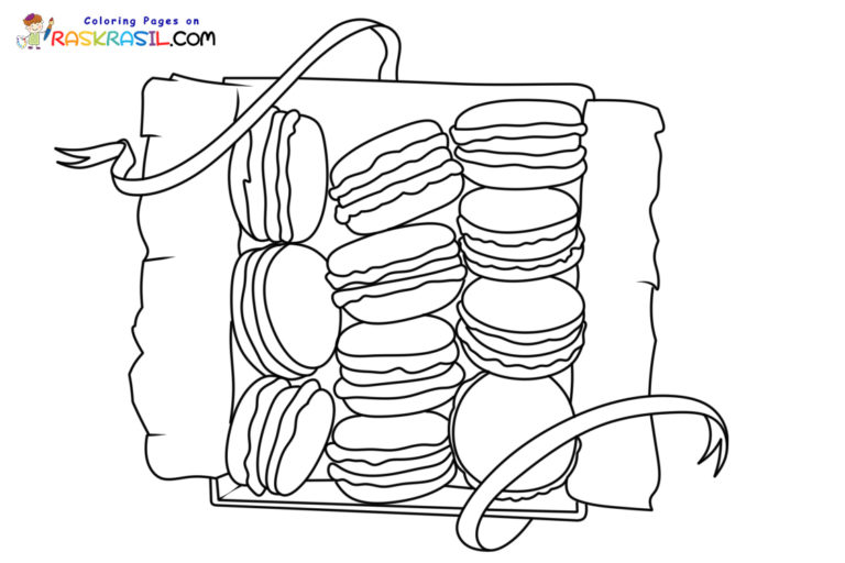Macaron Coloring Page