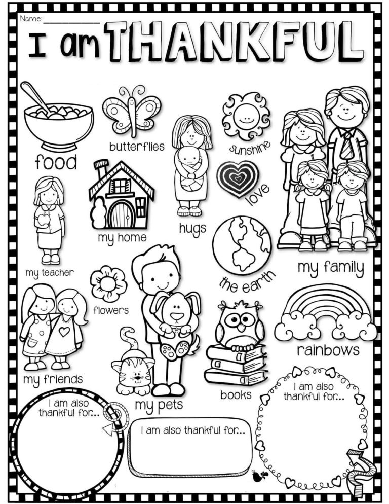 I Am Thankful for Coloring Pages | Free Printables